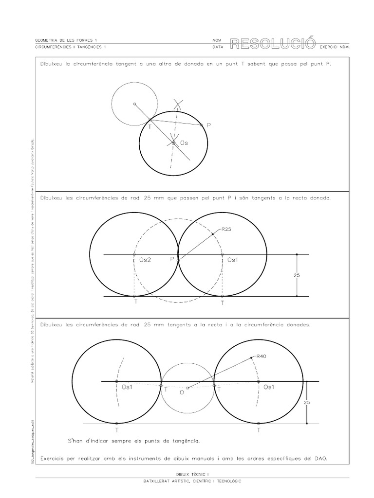 152 Tangencies Basiques Ex01s | PDF