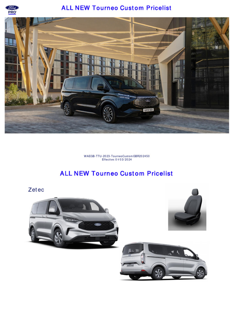 2024 Tourneo Custom Price List | PDF | Fuel Economy In Automobiles ...
