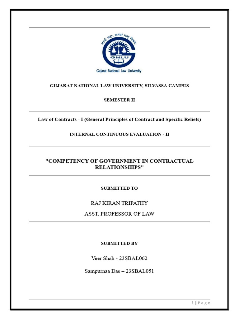 CONTRACTS- I ICE | PDF