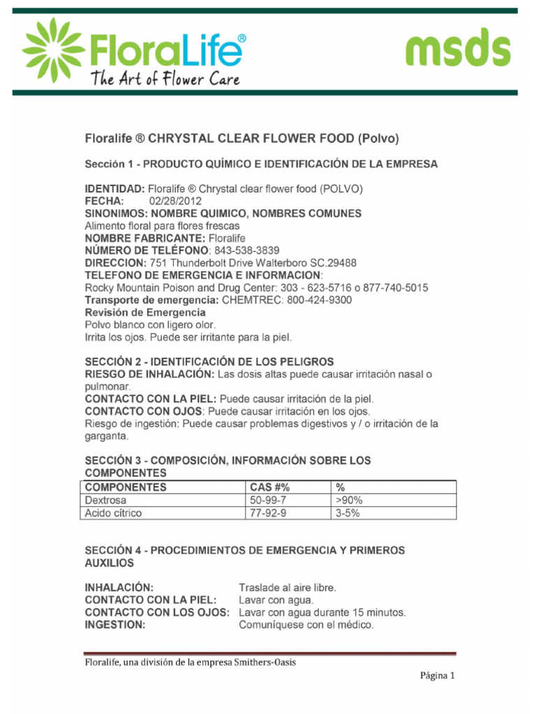 Floralife Crystal Clear | PDF