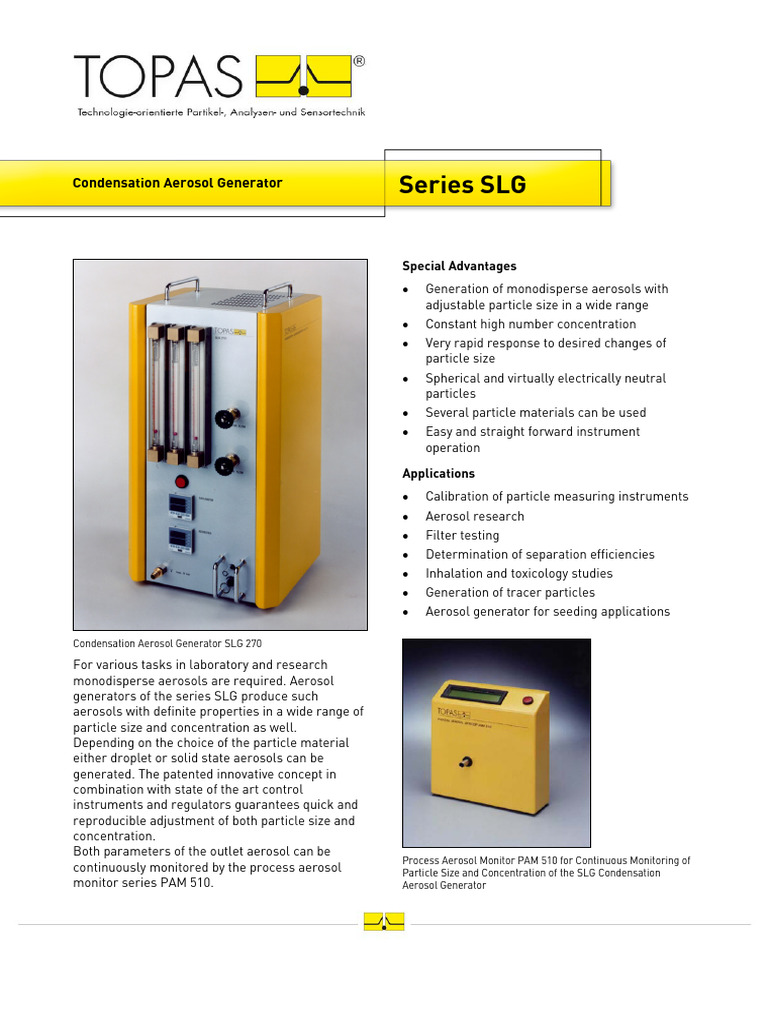 Topas 250 270 SLG Productsheet en | PDF | Aerosol | Nucleation