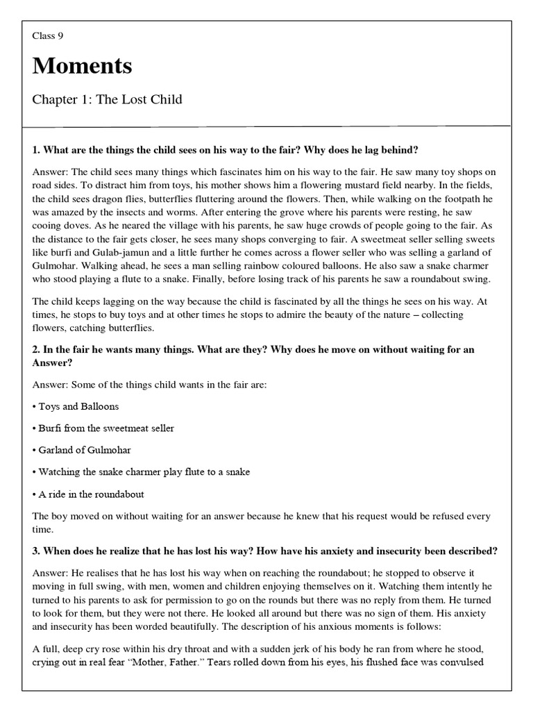 The Lost Child English - BOOK BACK Q-A | PDF
