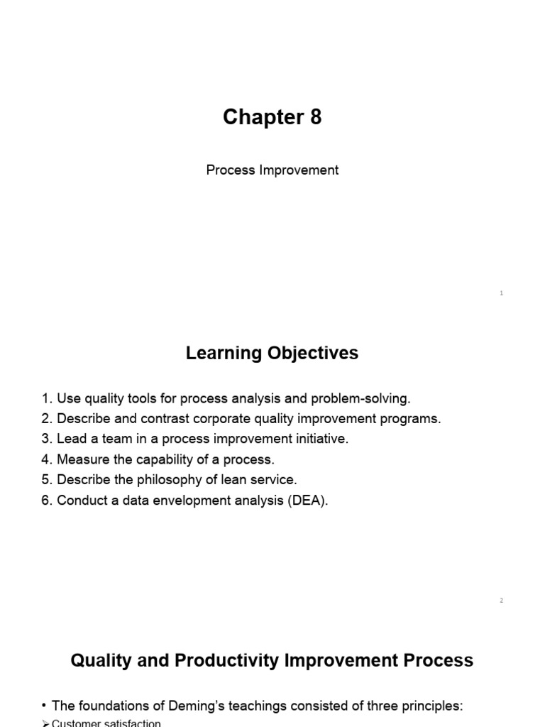 Service Management - Chapter 8 | PDF | Six Sigma | Quality Management System