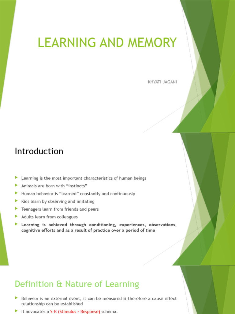 Learning and Memory | Download Free PDF | Classical Conditioning | Learning