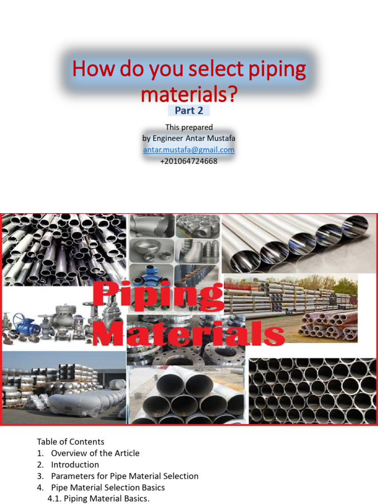 How Do You Select Piping Materials Part 2 1711297806 | PDF