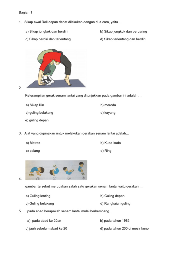 Latihan Soal Senam Lantai 2 | PDF