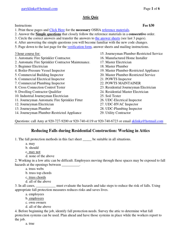 attic_falling_A | PDF | Occupational Safety And Health | Safety