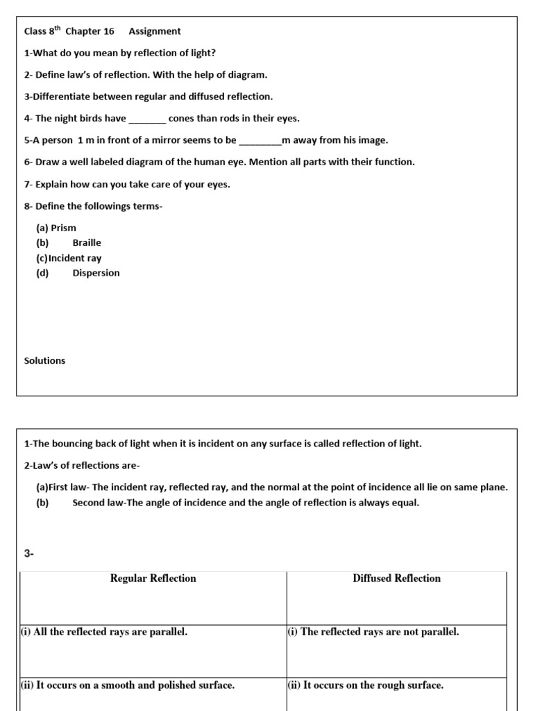 Class 8th Chapter 16 Assignment | PDF Class 8th Chapter 16 Assignment | PDF