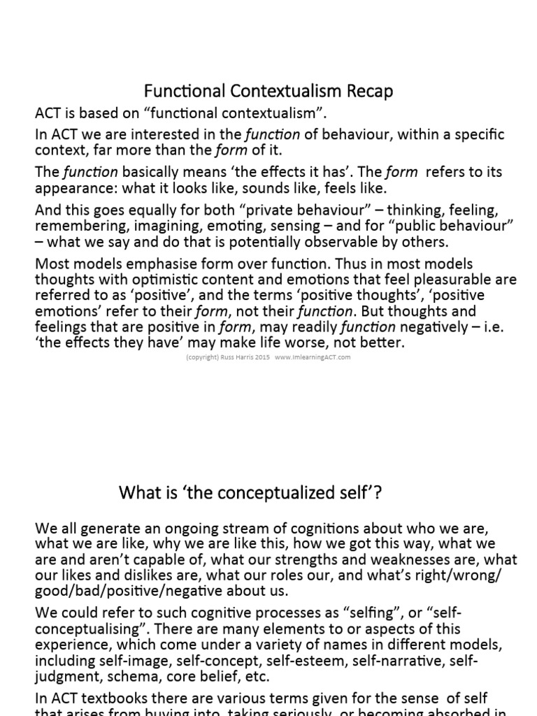 The Functions of Self-Concept, Self-Story | PDF | Conceptual Model ...