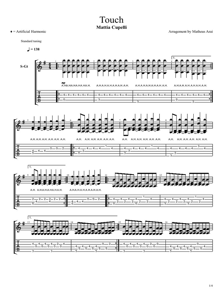 Touch Guitar Tabs by Mattia Cupelli | PDF