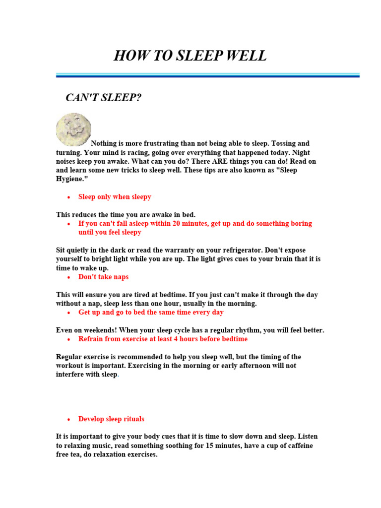 Sleep Hygiene Quick Resource Guide. | PDF | Sleep | Animal Physiology