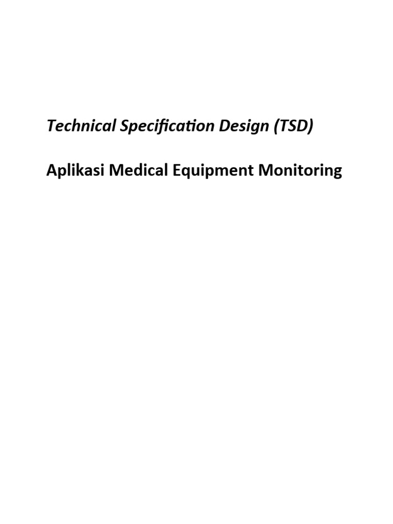 TSD Monitoring Medical Equpment v0 | PDF | Databases | Computer Science