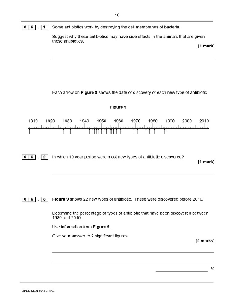 Question 6 - Biology Paper 2 Specimen Set 1 Foundation Aqa Combined ...