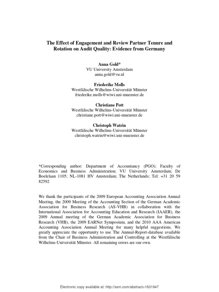 Gold et al. (2012) | PDF | Audit | Auditor's Report