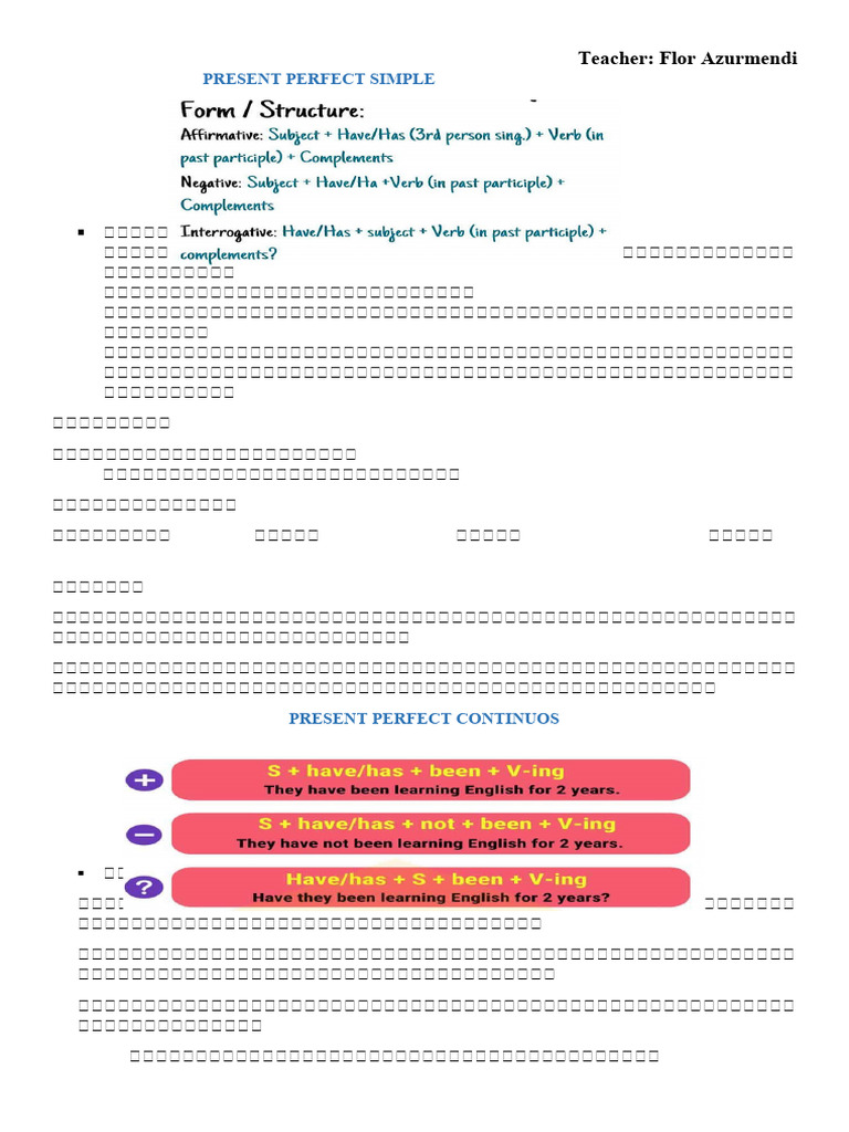 PRESENT PERFECT SIMPLE - Student | PDF | Adverb | Adjective