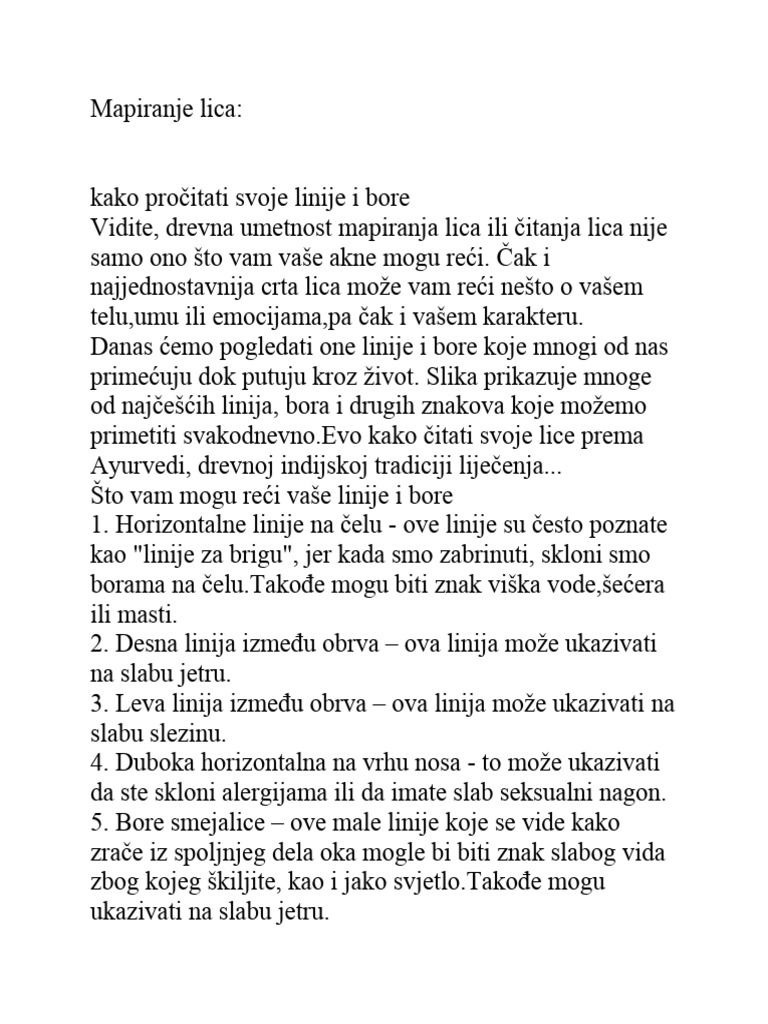 Mapiranje Lica | PDF