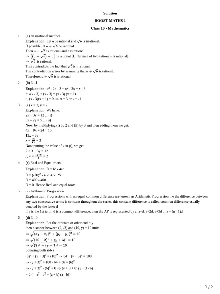 Boost Math 1 Sol | PDF | Rational Number | Real Number