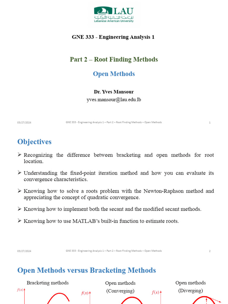 Part 2 Root Finding Methods Open Methods Pdf Algebra