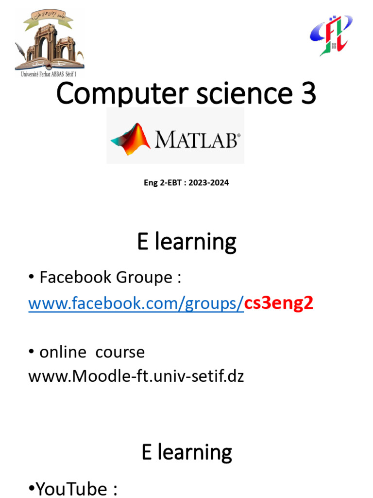 Cours w1 Command Window Arrays | PDF | Matlab | Command Line Interface