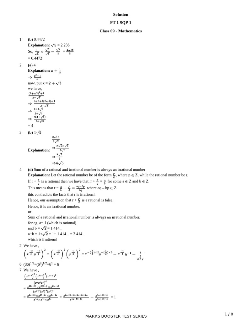 MyCBSE AK 1 | PDF | Number Theory | Elementary Mathematics