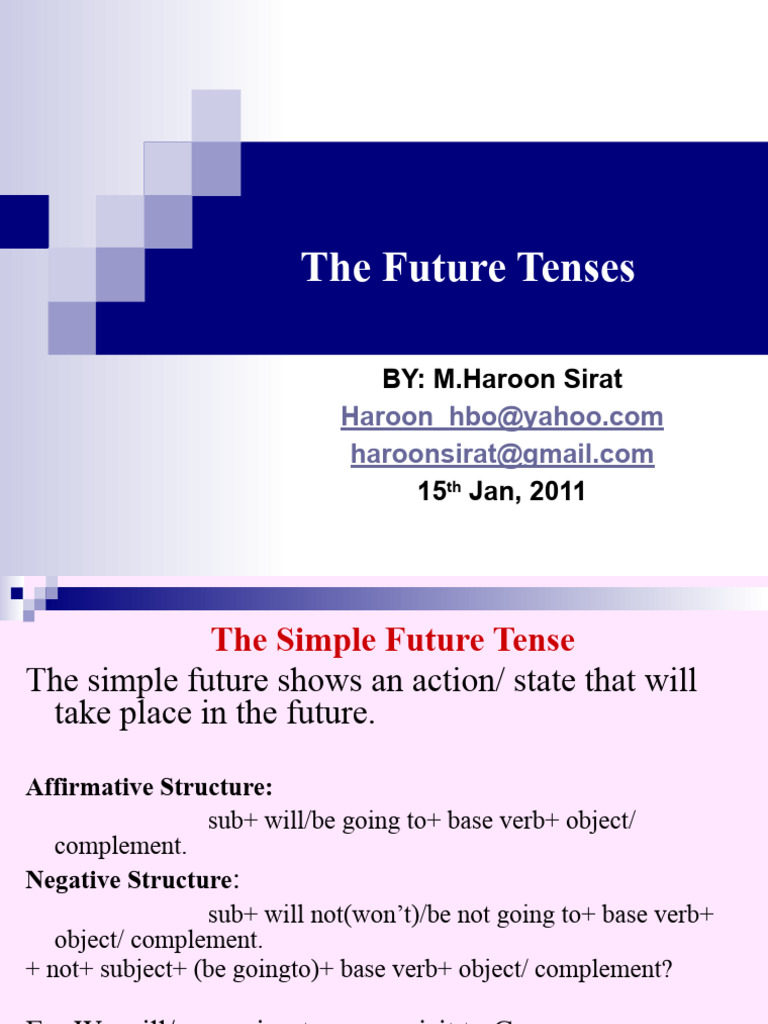 FUTURE TENSES | PDF | Semantic Units | Syntax