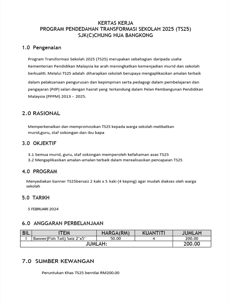 Kertas Kerja Membuat Banner (Fish Tail) TS25 | PDF