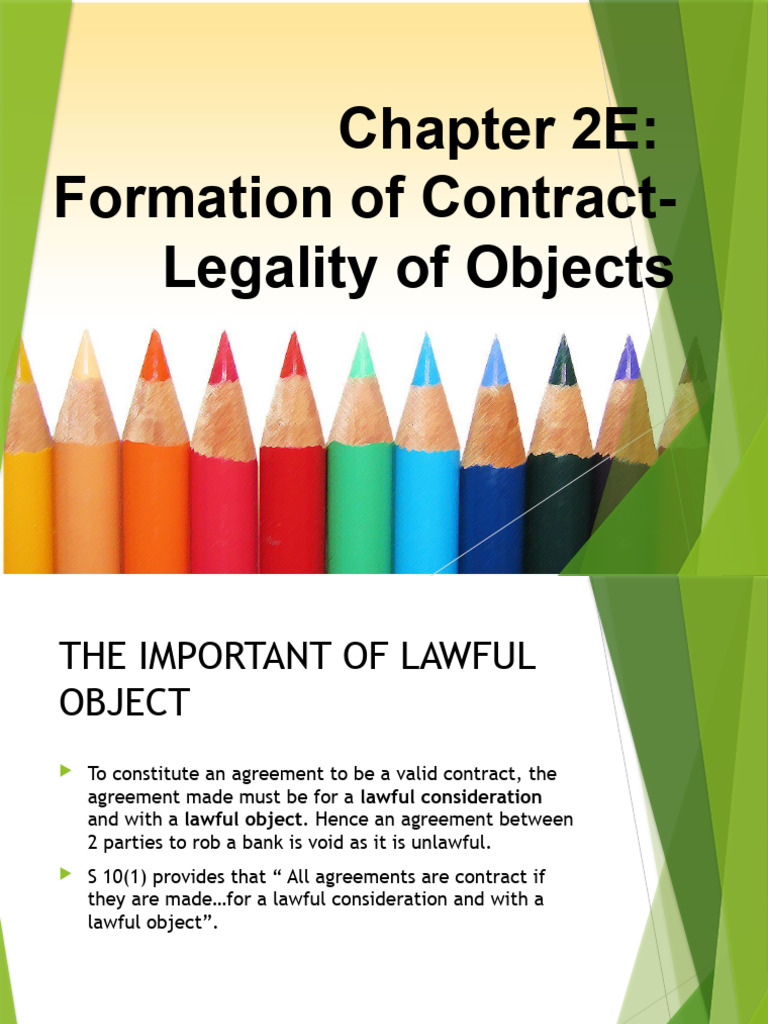 Chapter 2e - Legality of Object & 2f - Certainty of Terms | PDF
