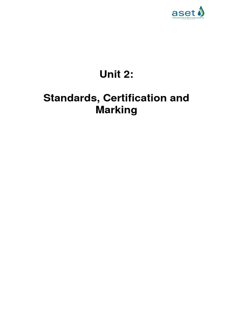 Unit 02 - Standards, Certification & Marking (2013) MK2 | PDF ...