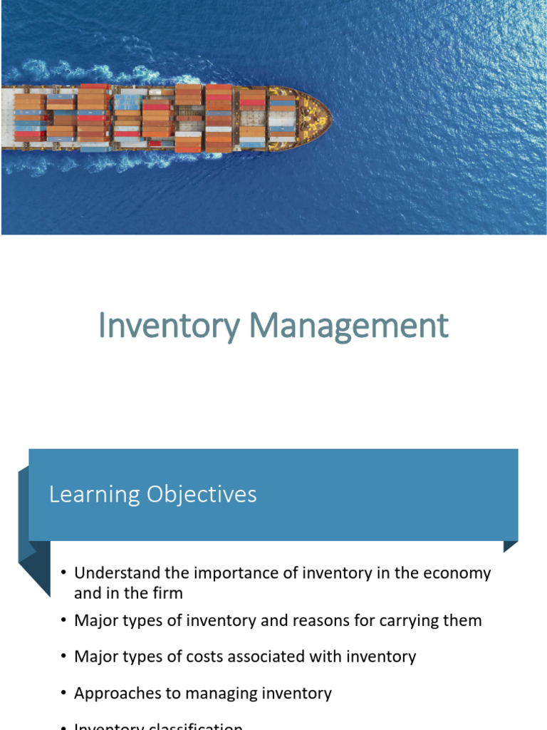 INTL 3003 Module 9 Inventory Management | PDF | Inventory | Lean ...