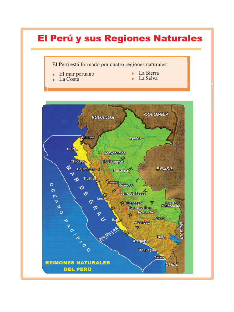 El-Perú y Sus Regiones NatPrimer-Grado | PDF | Andes | Perú