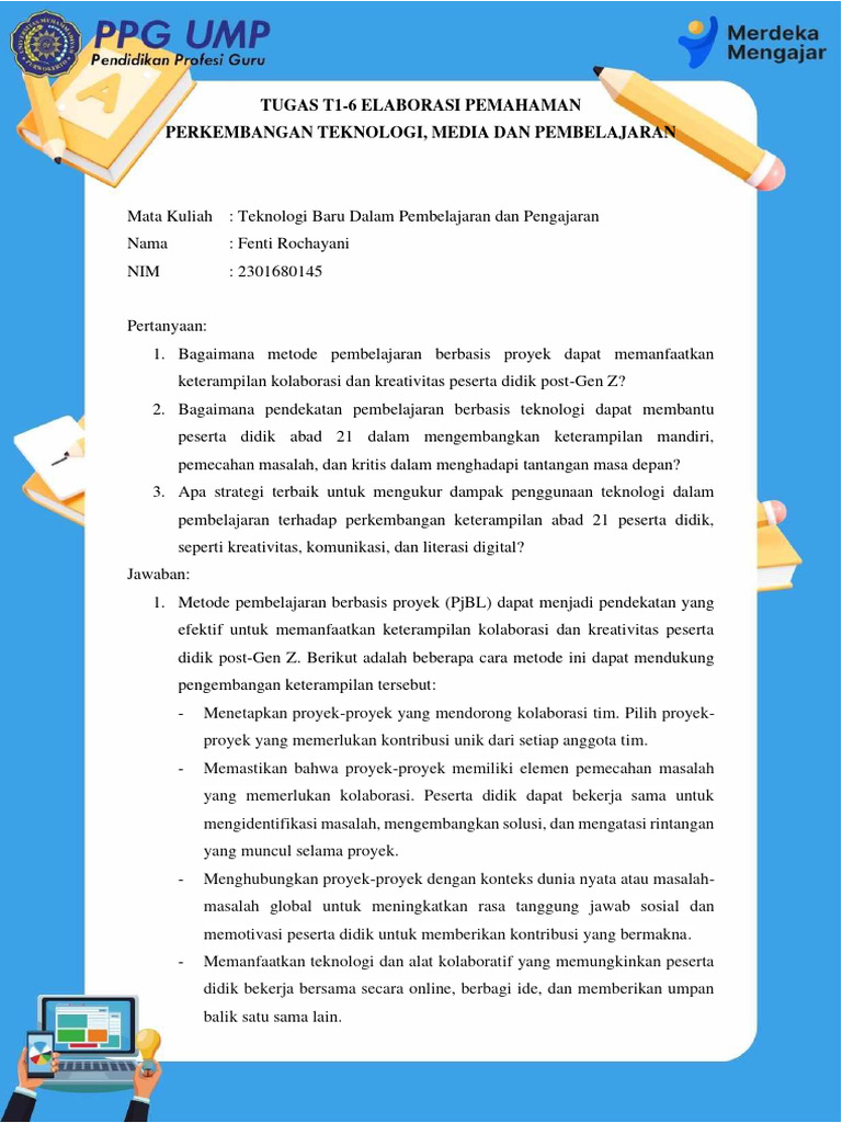 Fenti Rochayani - T1-6 Elaborasi Pemahaman - TBPP | PDF | Seni