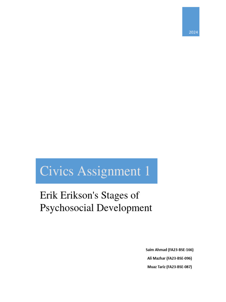 civics assignment | PDF | Self Esteem | Identity (Social Science)