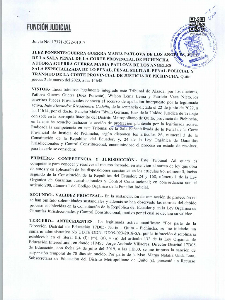 Las 1lhl4, Por El Doctor Pancho Males Edwin Germán, Juez de La Unidad ...