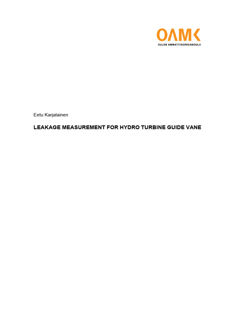 Leakage Measurement For Hydro Turbine Guide Vane | PDF