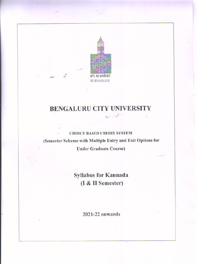 Kannada Syllabus I II Semester NEP | PDF