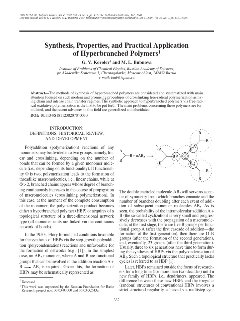 Review Synthesis Properties and Practical Application | PDF | Polymers ...
