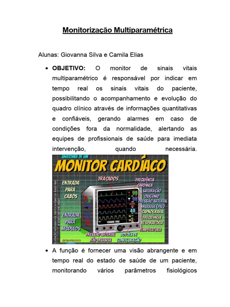 Monitorização Multiparamétrica | PDF | Unidade de Tratamento Intensivo ...