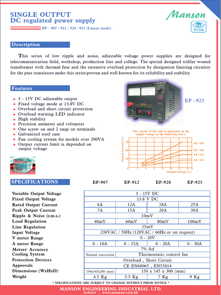 Manson Voeding | PDF | Power Supply | Electrical Engineering