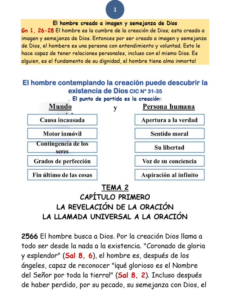 TEMA 2 CIC 4ta Parte LA ORACIÓN-1 (1) | PDF | Salmos | Oración