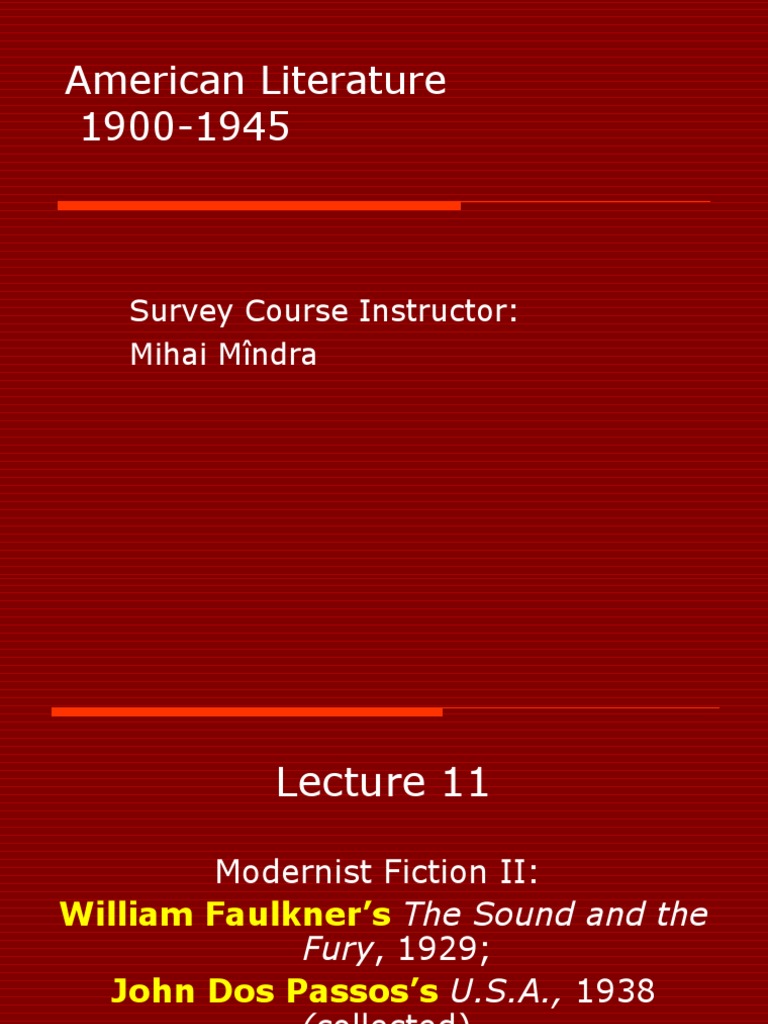 Lecture 11 | PDF | William Faulkner