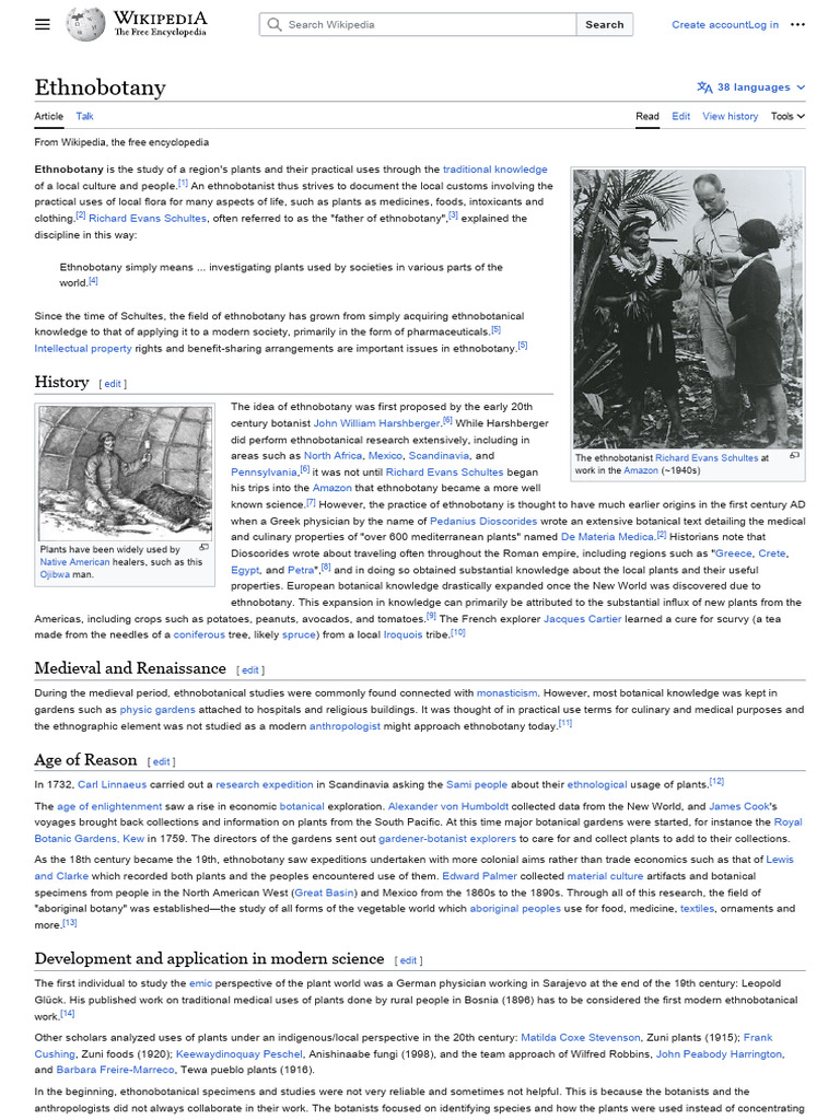 ethnobotany - wikipedia | PDF | Ethnobotany | Botany