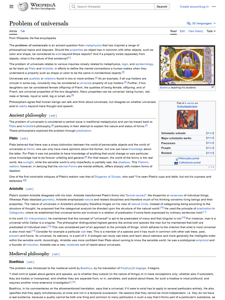 Metaphysical Problem of Universals | PDF | Philosophical Theories | Metaphysics