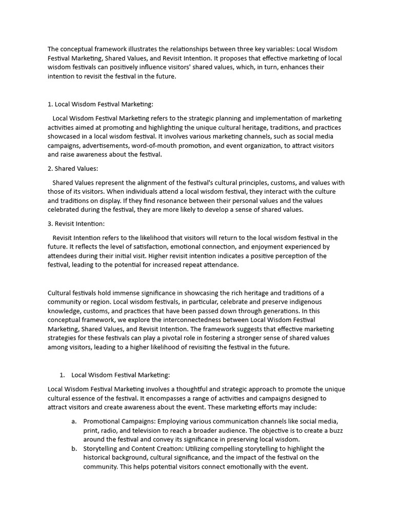 Conceptual Framework II | PDF | Marketing | Experience
