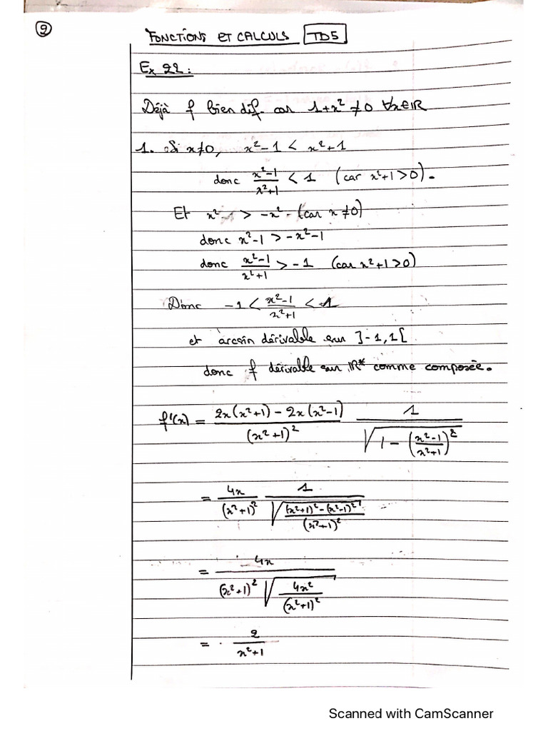 Correction Td5 Ex22 Pdf