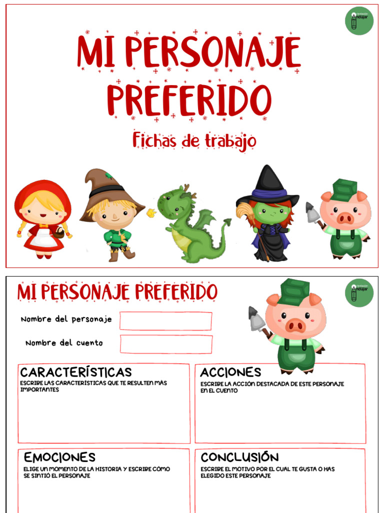 Ficha de Mi Personaje Favorito | PDF | Artes del Lenguaje y ...