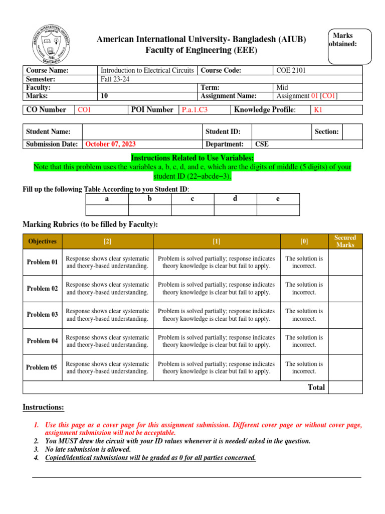 Mid Assignment 01 CO1 233 | PDF