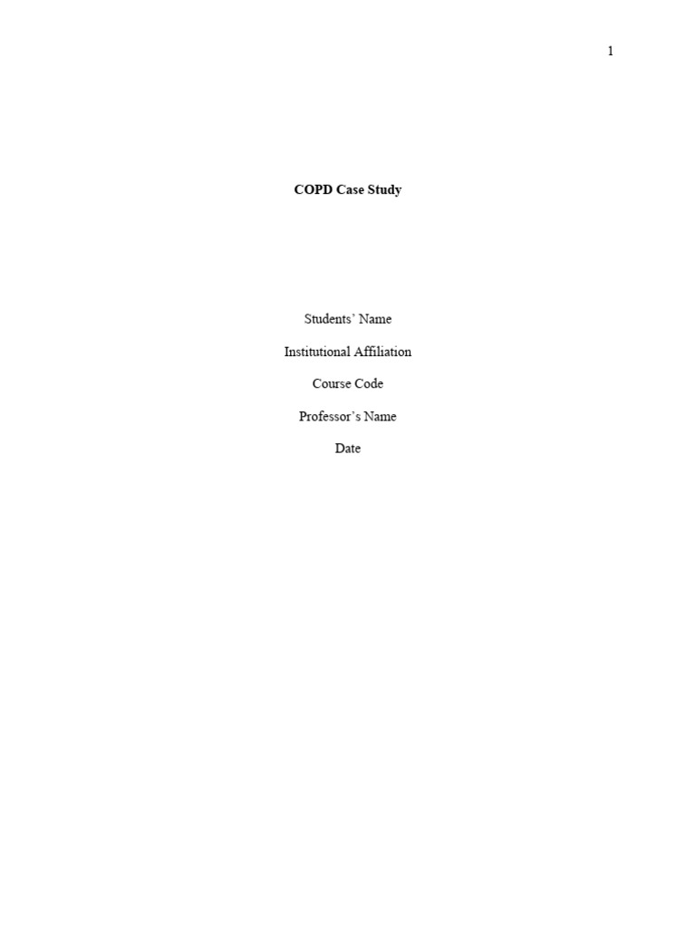COPD Case Study: Symptoms and Management | PDF | Chronic Obstructive ...