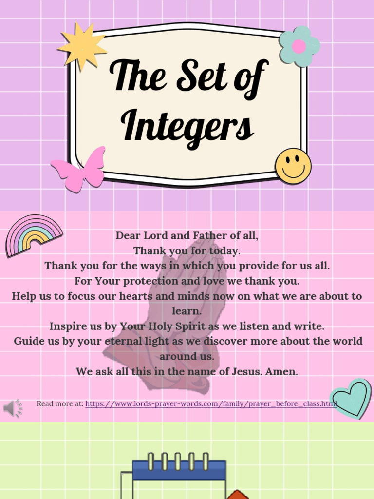 Math 7-Q1-L4.1-The Set of Integers | PDF | Numbers | Integer