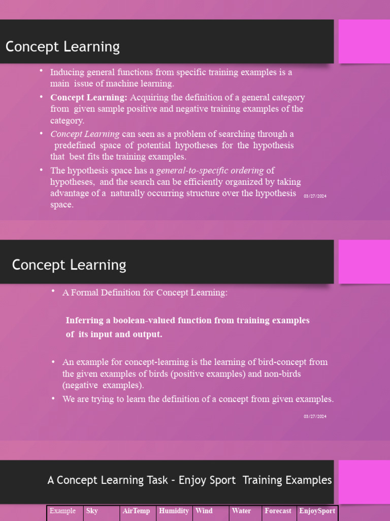 Concept Learning | PDF | Hypothesis | Learning