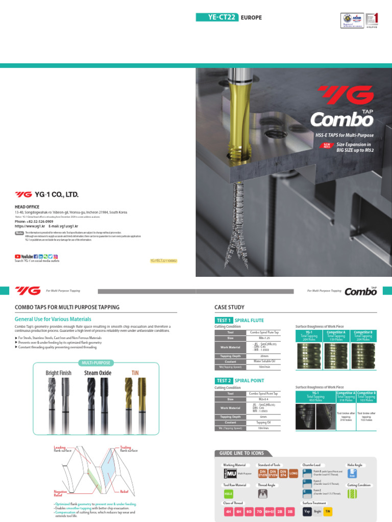 Ye Ct22 Combo Tap | PDF | Steel | Chemical Substances
